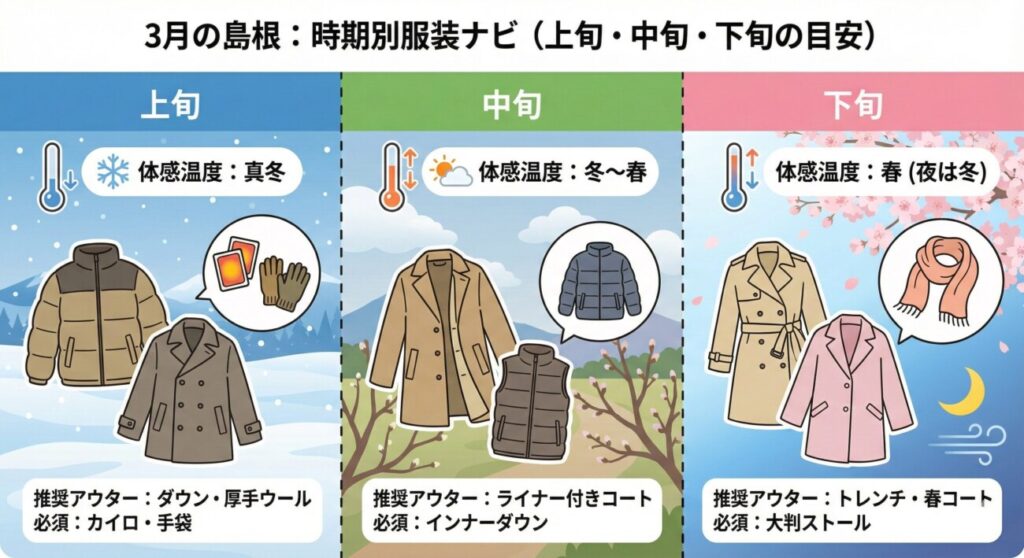 【2026年版】3月の島根観光、服装は？地元民が教える上・中・下旬別の最適コーデと必須アイテム - シマカン｜トリセツシマネ観光部